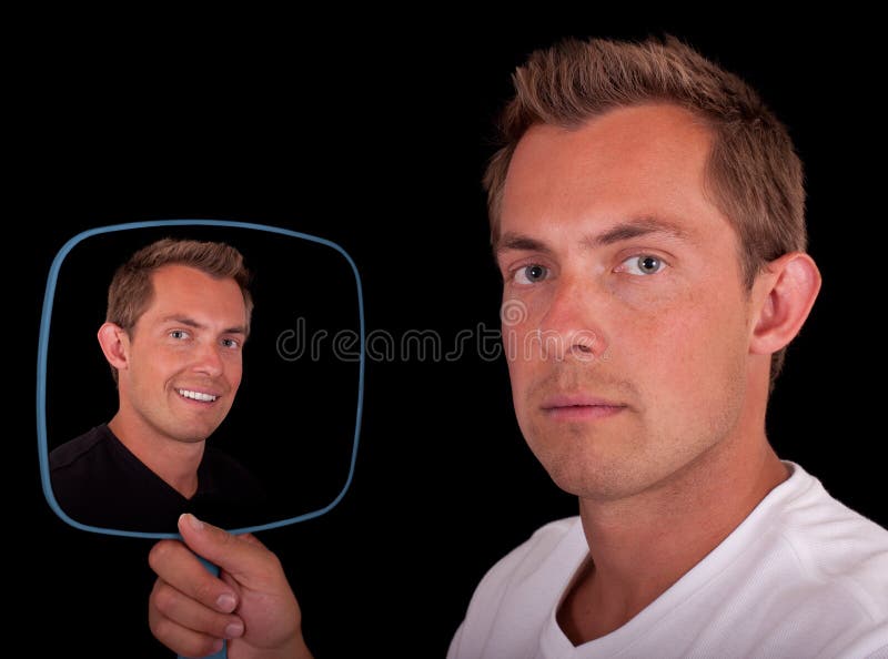 Man Portrait Two Sides Concept Black Person White Stock Photos - Free ...