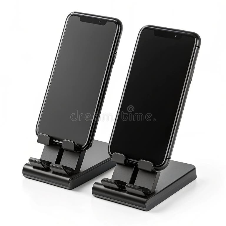 Dual Phone Holder for Gaming or Multitasking Isolated on White ...