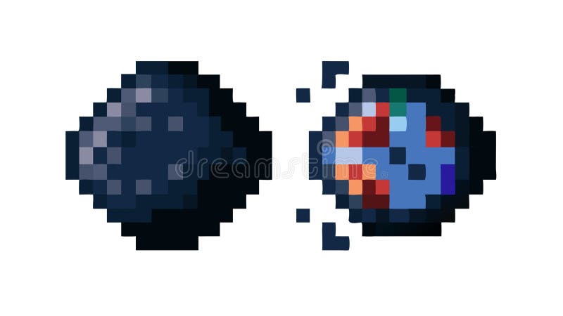 Dual Pixelated Abstract Digital Objects, Vector Design Generative AI Stock Vector - Illustration ...