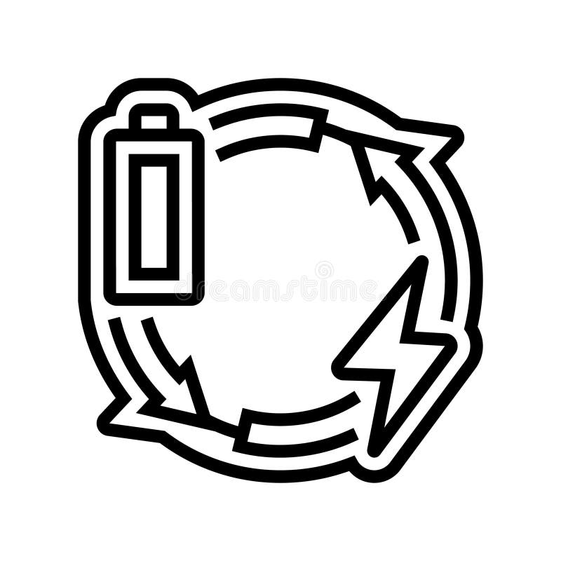 Dual Power Source Line Icon Vector Illustration Stock Illustration ...