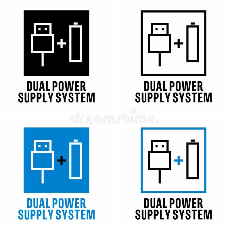 Dual Power Supply System Vector Information Sign Stock Vector ...