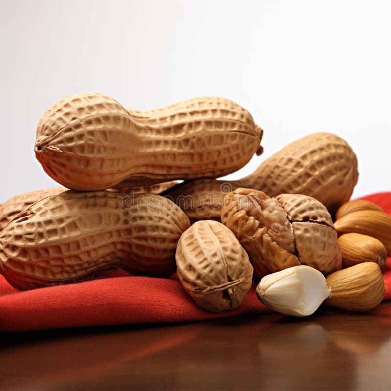 Dual Presentation Isolated Peanuts Displayed in Shell and Peeled Stock ...