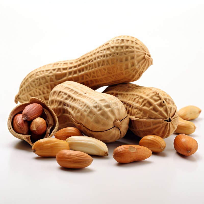 Dual Presentation Isolated Peanuts Displayed in Shell and Peeled Stock ...