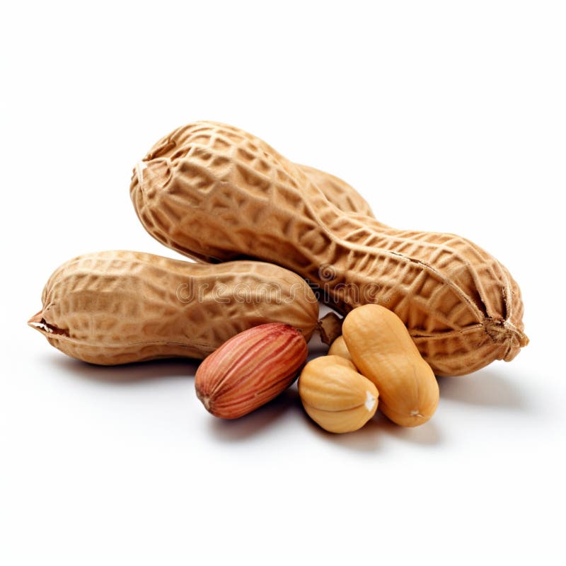 Dual Presentation Isolated Peanuts Displayed in Shell and Peeled Stock ...