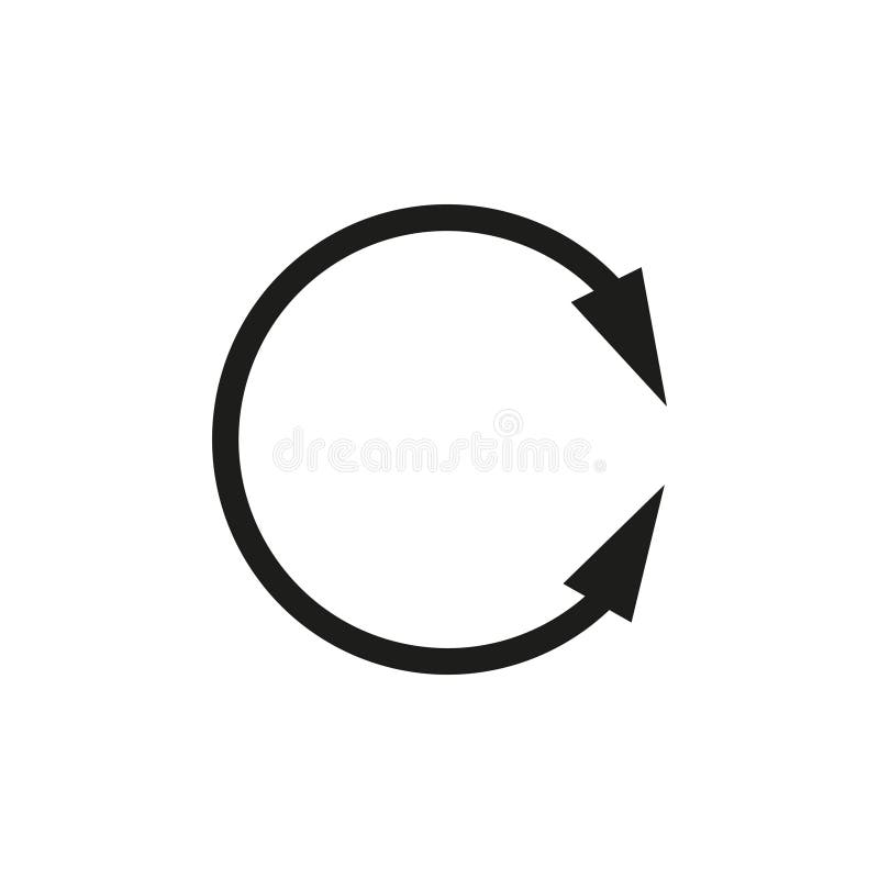 Dual Round Arrow in Circle Shape. Circular Curved Thin Long Double ...