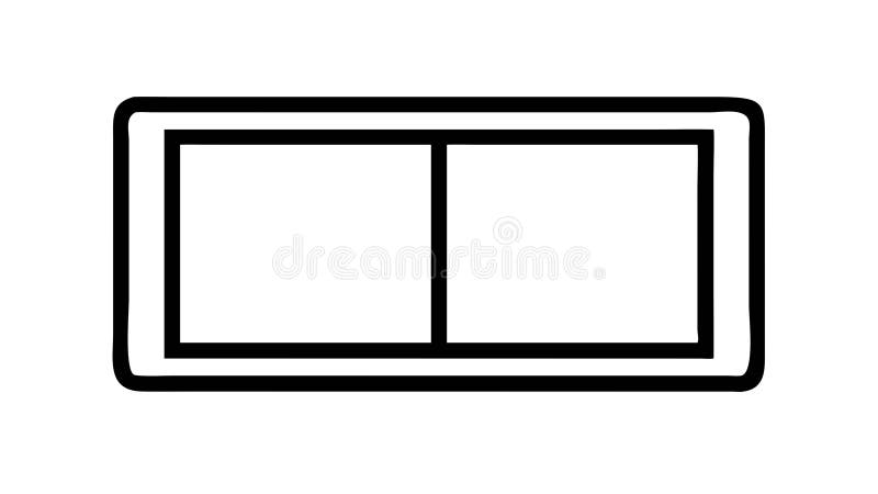 Dual Screen Display Icon, Split Monitor Interface Symbol, Vector Design ...