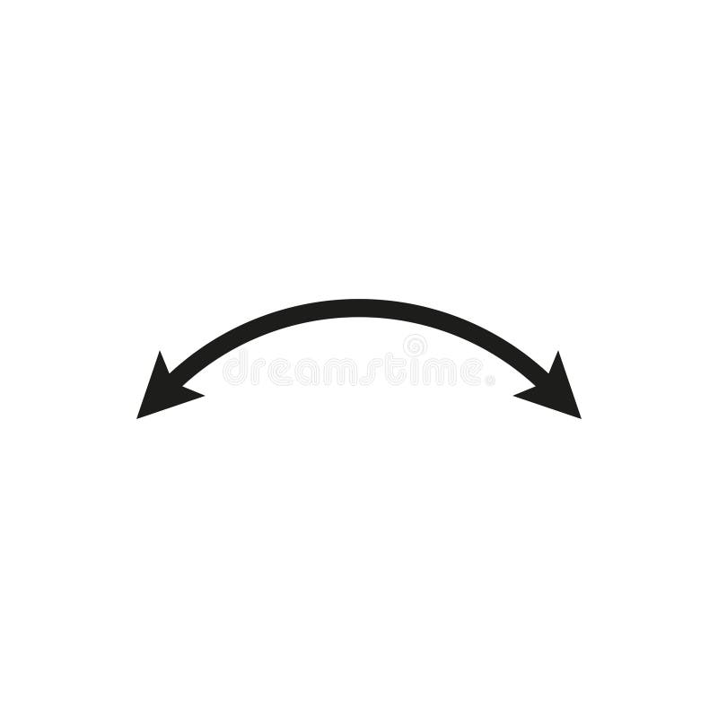 Dual Semi Circle Arrow. Vector Illustration. Semicircular Curved Thin ...
