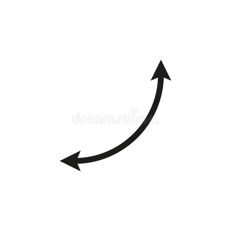 Dual Semi Circle Arrow. Vector Illustration. Semicircular Curved Thin ...