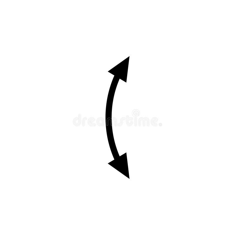Dual Semi Circle Arrow. Vector Illustration. Semicircular Curved Thin ...