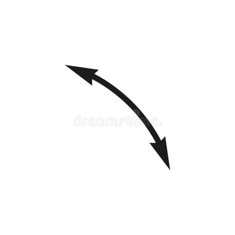 Dual Sided Arrow. Curved Arc Shape. Semicircular Thin Double Ended ...