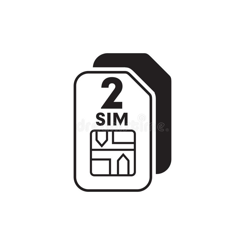 Dual Sim Card icon stock vector. Illustration of network - 142583779