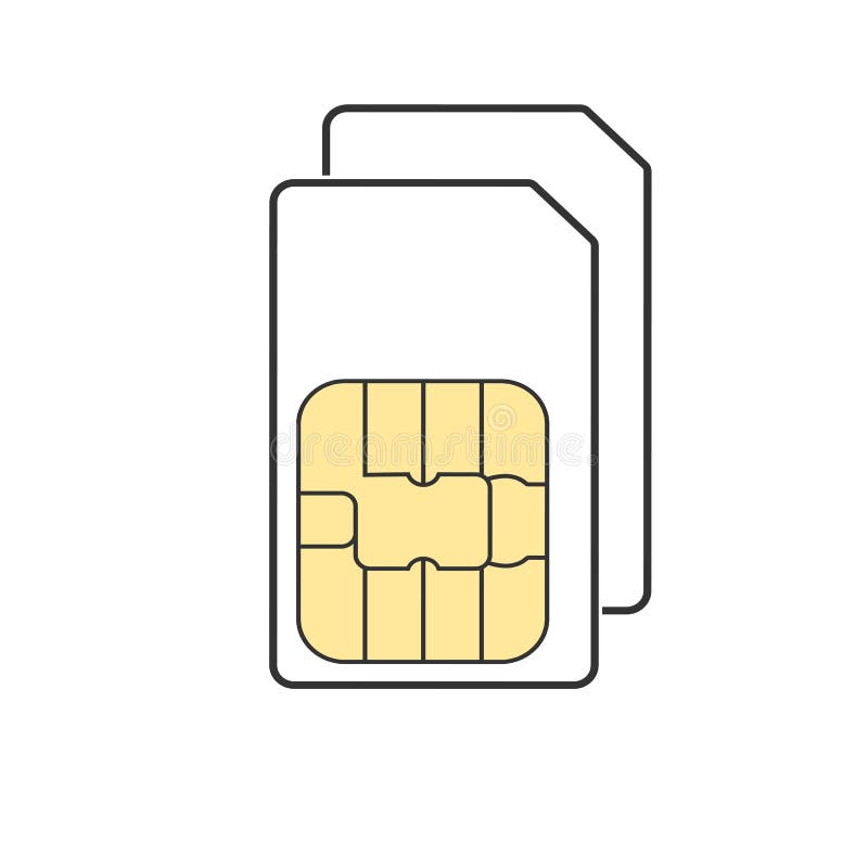 Dual SIM, SIM Card for Mobile Cellular Communication. Symbol for Web ...
