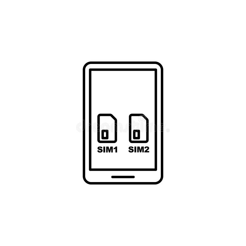 Dual Sim Card Phone Icon. Element of Telecommunication Icon for Mobile ...