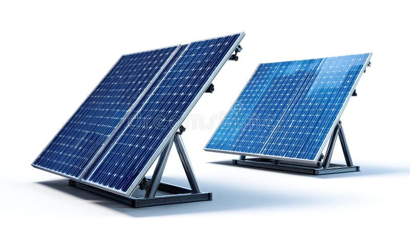 Dual Solar Panel System stock illustration. Illustration of cells ...