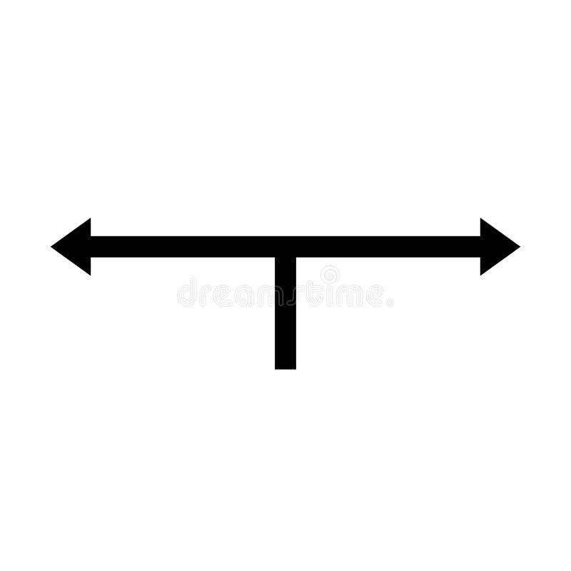 Dual Split Arrow Icon in Flat Style. Stock Illustration - Illustration ...