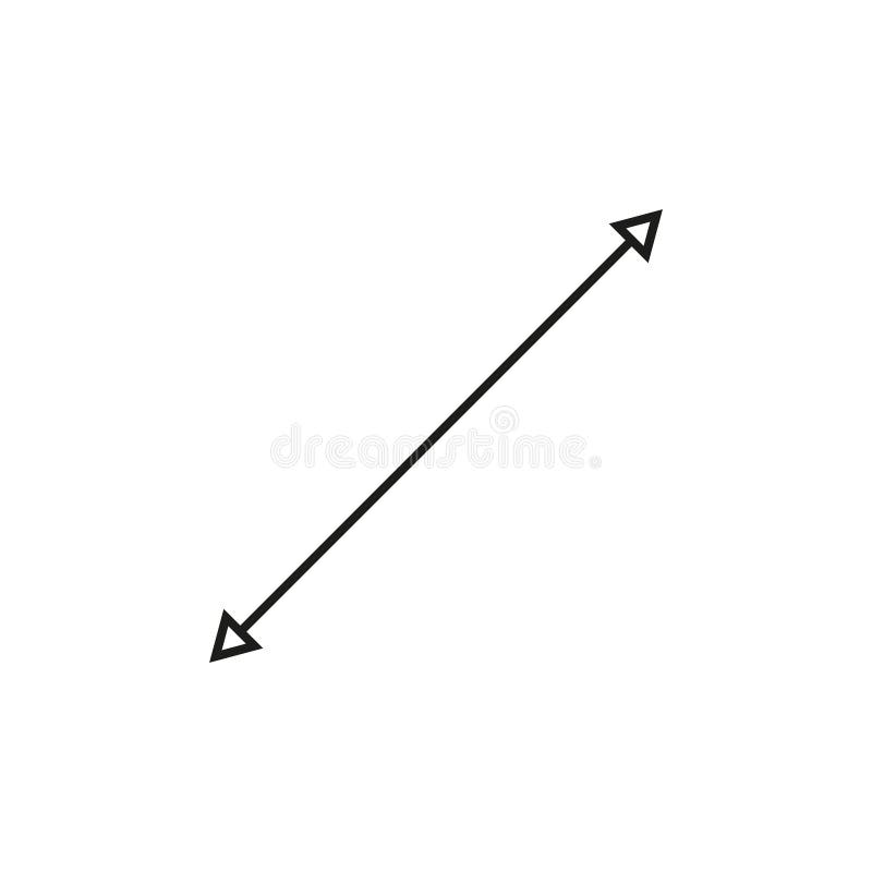 Dual Thin Long Straight Double Ended Arrow. Geometric Mathematical ...