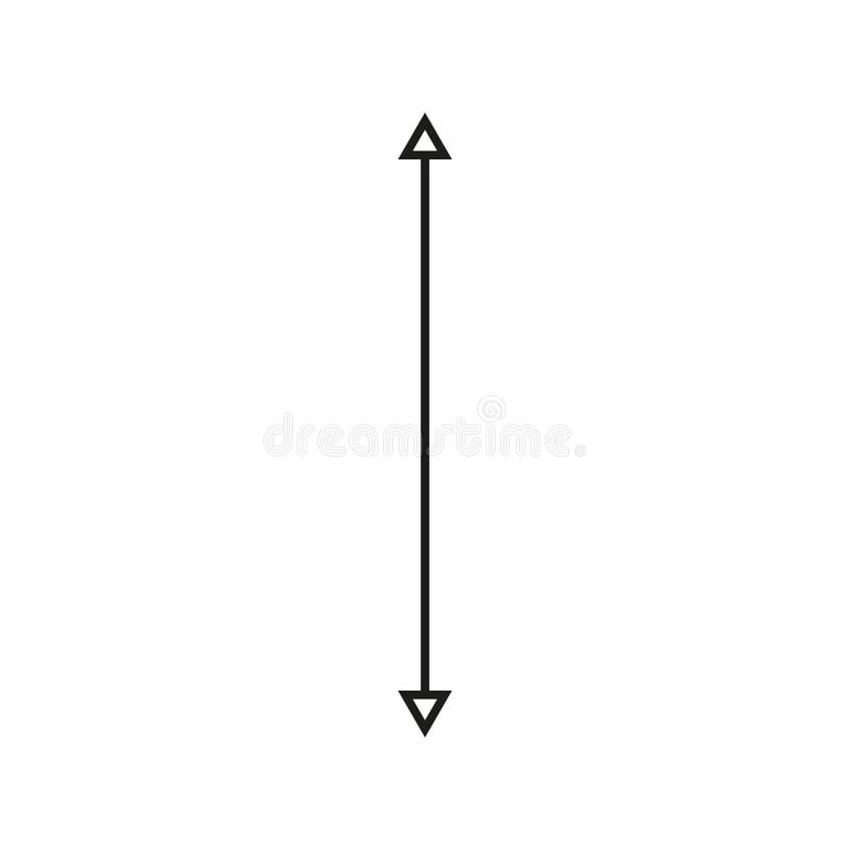 Dual Thin Long Straight Double Ended Arrow. Geometric Mathematical ...