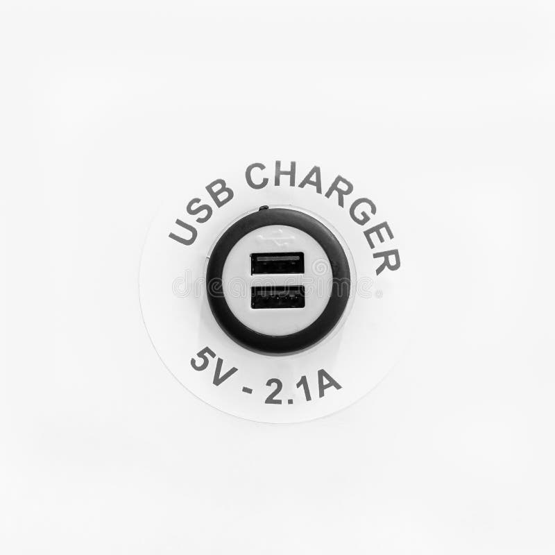 Dual USB Charging Port on the Wall Stock Photo - Image of connect ...
