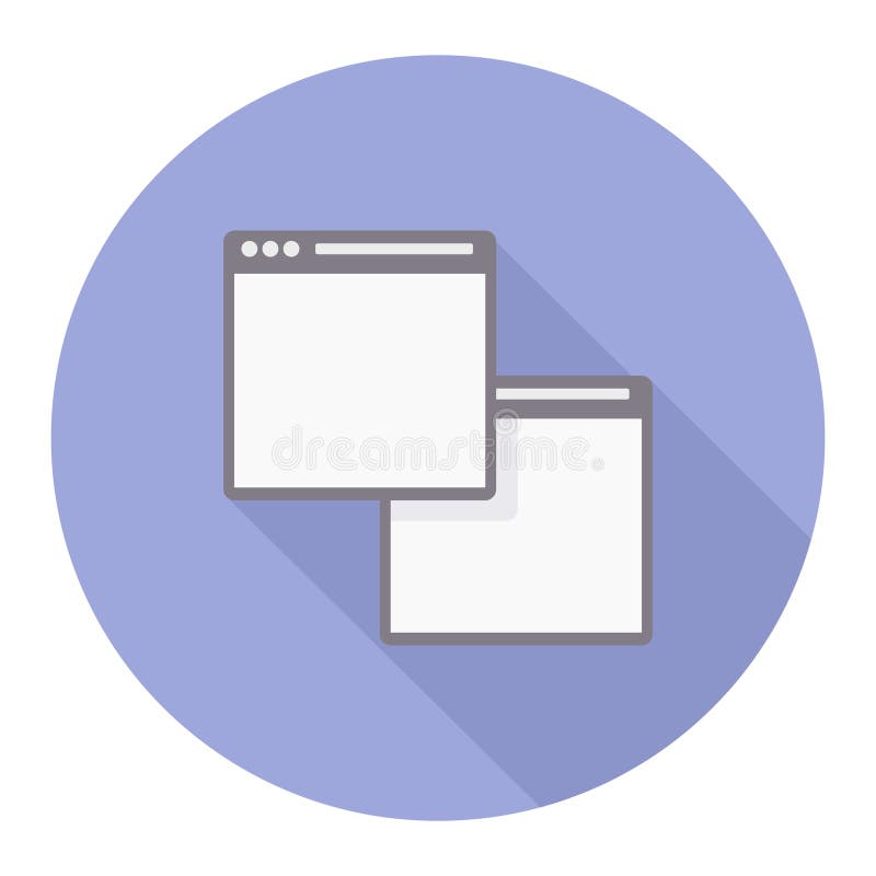 Dual Web Browser Windows Icon for Multitasking and Web Design Stock ...