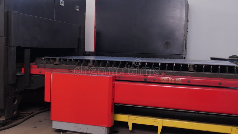 Industrial Laser Cut Machine while Cutting the Sheet Metal Stock Video ...