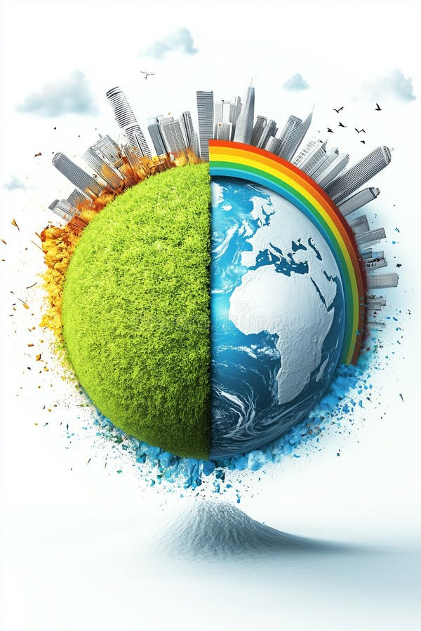 Dual World Concept – Environmental Protection Vs Urbanization Stock ...