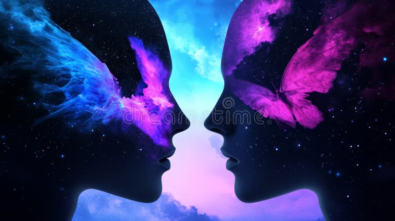 Dualistic Profile Art a Visual Exploration of Opposites a Captivating ...