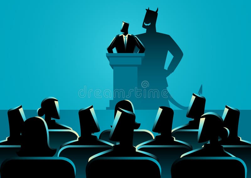 Businessman Silhouette Pose Evil Post Truth Stock Vector - Illustration ...
