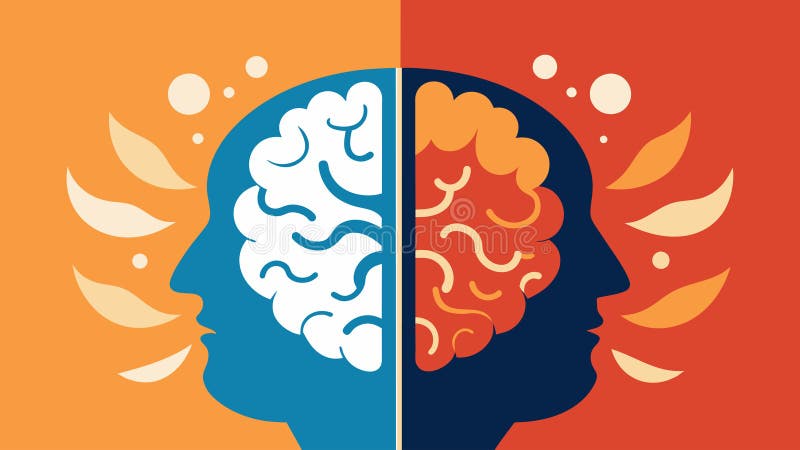 A Dualtoned Illustration of a Mind Divided into Sections of Chaos and ...