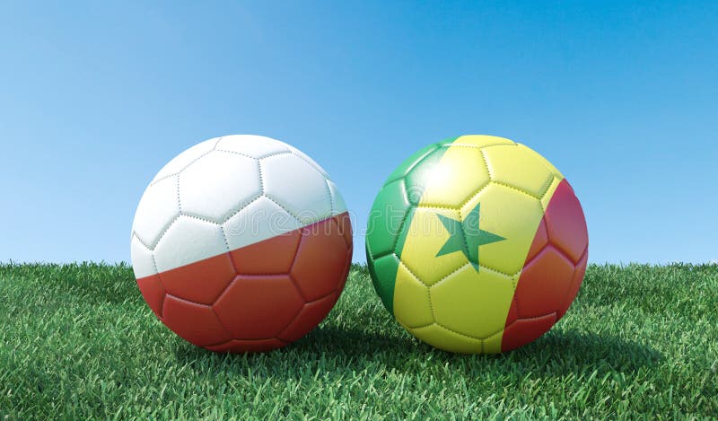 Duas Bolas De Futebol Em Cores Das Bandeiras Ilustração Stock ...