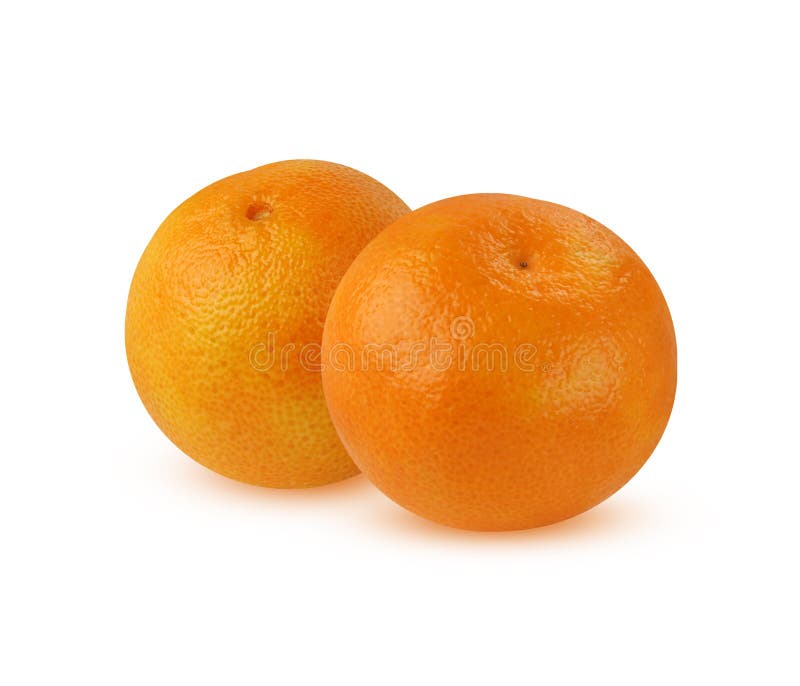 Duas Tangerinas, Isoladas No Fundo Branco Com Sombra Foto de Stock ...