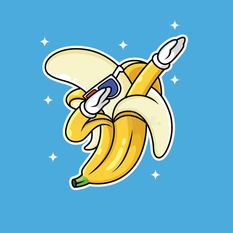 Cool Banana with Cute Pose Cartoon. Fruit Vector Icon Illustration ...