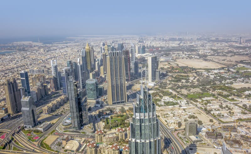 Dubai aerial view stock image. Image of arabic, road - 150460257