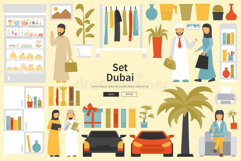 Dubai Collection Traditional Icons Set Vector Stock Vector ...