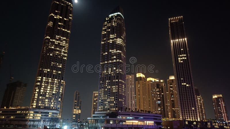 Dubai building night view stock photo. Image of view - 261473962