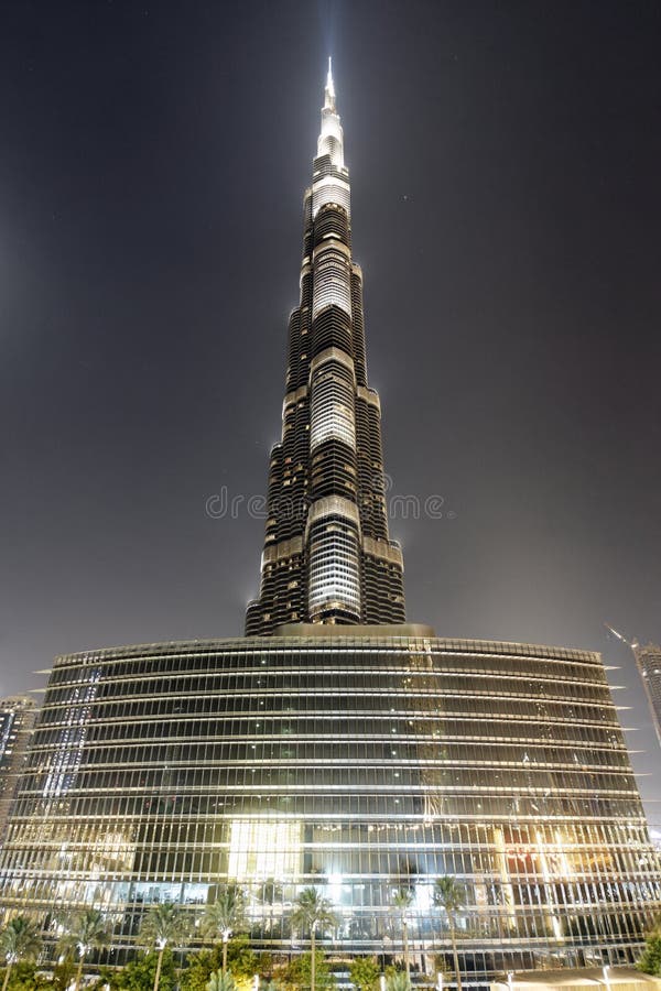 Dubai Burj Khalifa at Night Editorial Photography - Image of tower ...