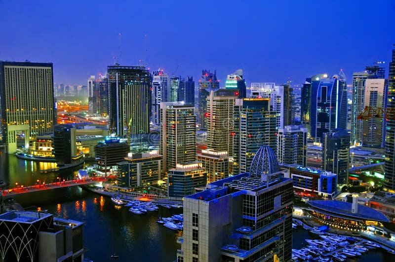 Dubai City Scape Night Scene 4 Stock Photo - Image of emirates, bridge ...