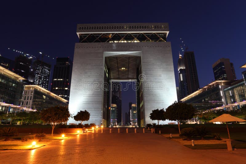 DIFC gate building Dubai stock image. Image of money, sunrise - 7040867
