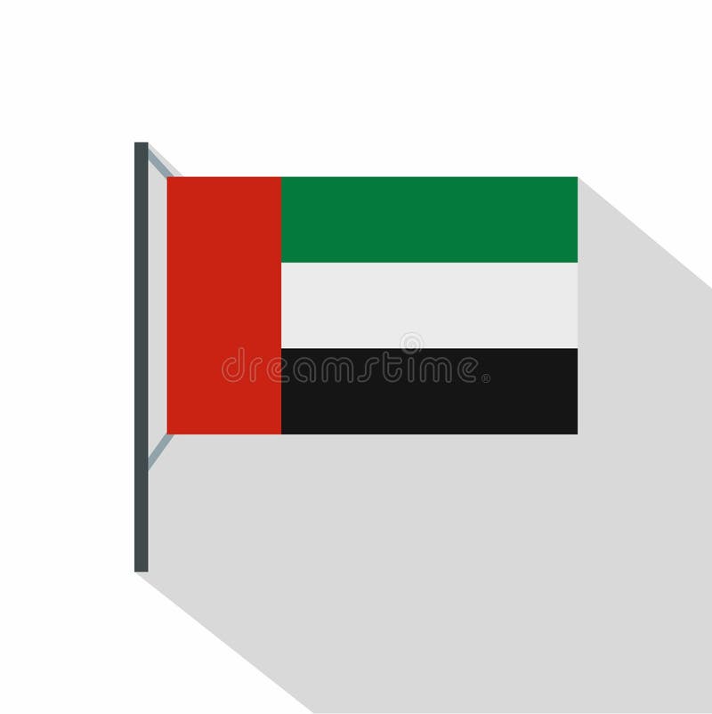 Dubai Flag Icon, Flat Style Stock Vector - Illustration of asia, arab ...