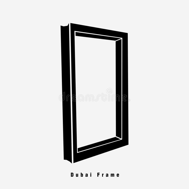 Dubai Frame Vector Icon Silhouette Stock Vector - Illustration of ...
