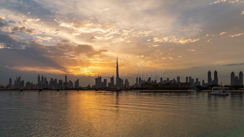 Dubai Magical Sunrise editorial image. Image of burjkhalifah - 261517975