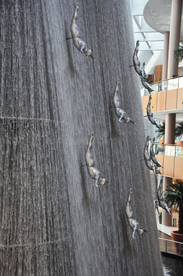 Dubai Mall Water Fall Design Editorial Stock Photo - Image of design ...