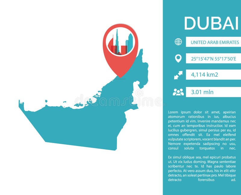 Dubai Map Infographic Vector Isolated Illustration Stock Vector ...