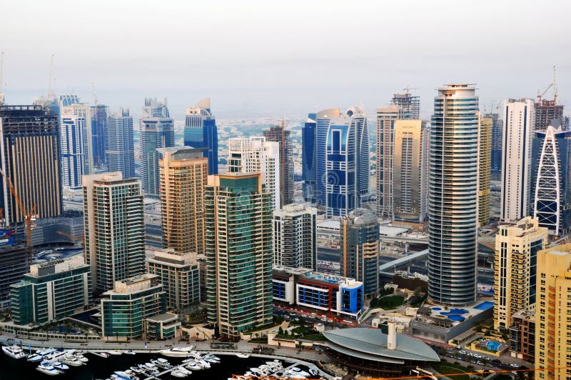 Dubai Marina Buildings stock photo. Image of modern, bridge - 10094358
