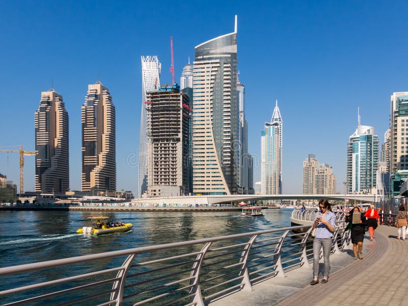 Marina Walk, Dubai Marina Area, Dubai, United Arab Emirates Editorial ...