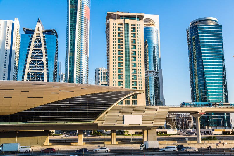 Dubai metro railway stock image. Image of metro, arab - 191121601