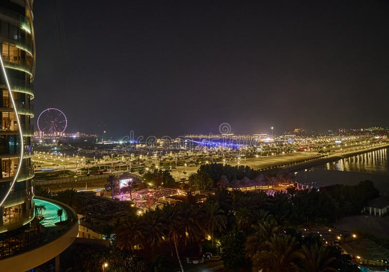 Dubai - Modern Architecture at Night Stock Image - Image of coastal ...