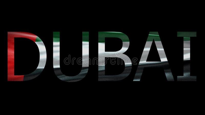 Dubai Name on Transparent Background. Waving Flag Stock Footage - Video ...