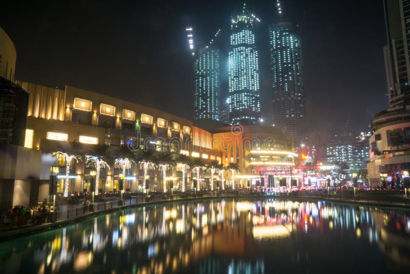 Dubai at night editorial stock image. Image of modern - 89958119
