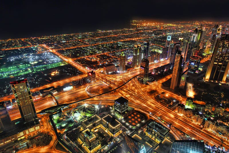 Dubai at the Night in United Arab Emirates Editorial Photography ...