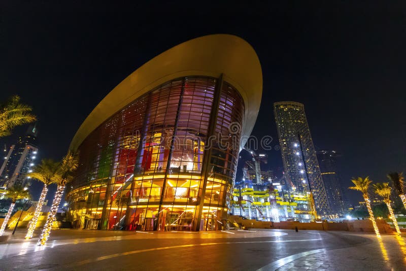 Dubai Opera building editorial photography. Image of cityscape - 146556422